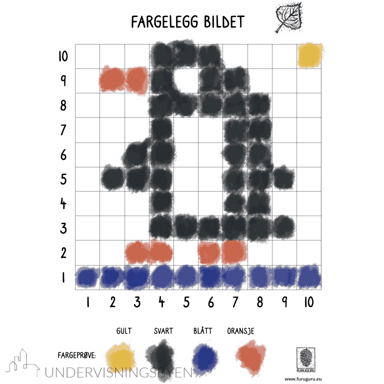 Lek med koordinatsystemet - Fargelegg bilde - SAMEDAGEN