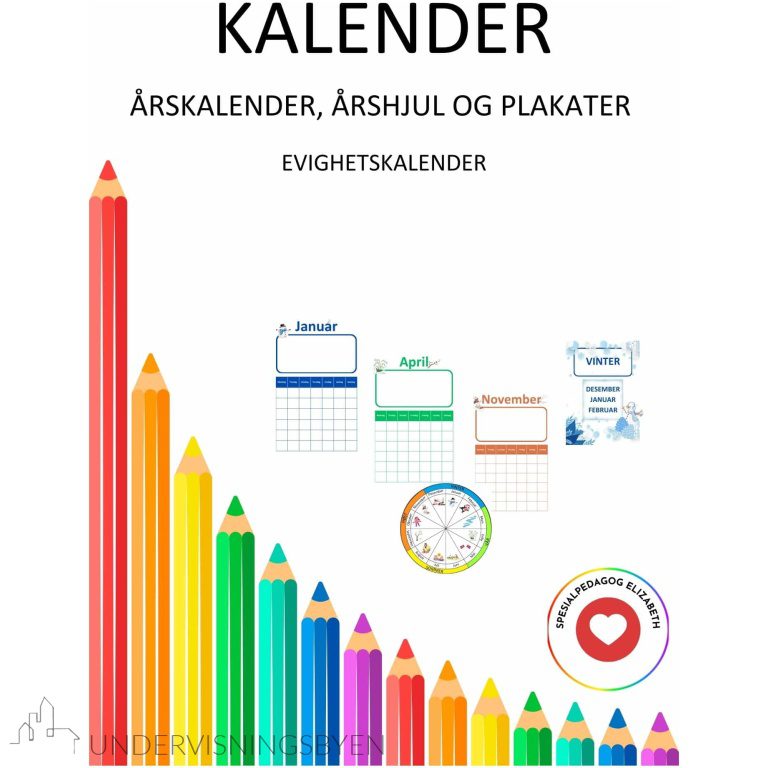Kalender med årshjul og plakater for årstider - "evighetskalender ...
