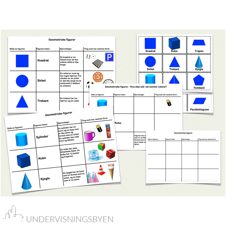 Geometriske figurer - plakat | Undervisningsbyen.no
