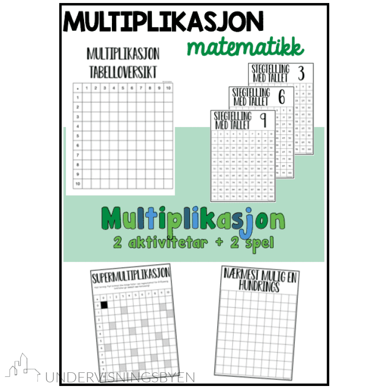 Multiplikasjon 2 aktivitetar + 2 spel - NN og BM | Undervisningsbyen.no