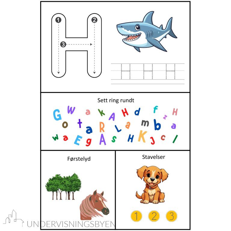 Bokstavhefte for hele alfabetet med førstelyd og stavelser - vokaler ...