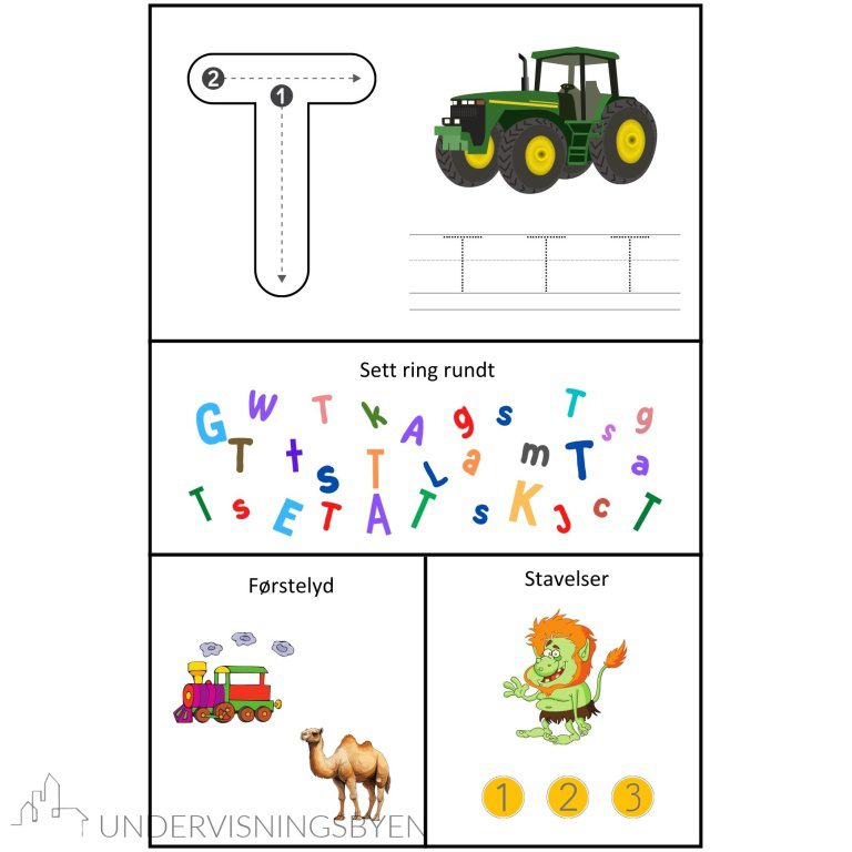Bokstavhefte for hele alfabetet med førstelyd og stavelser - vokaler ...