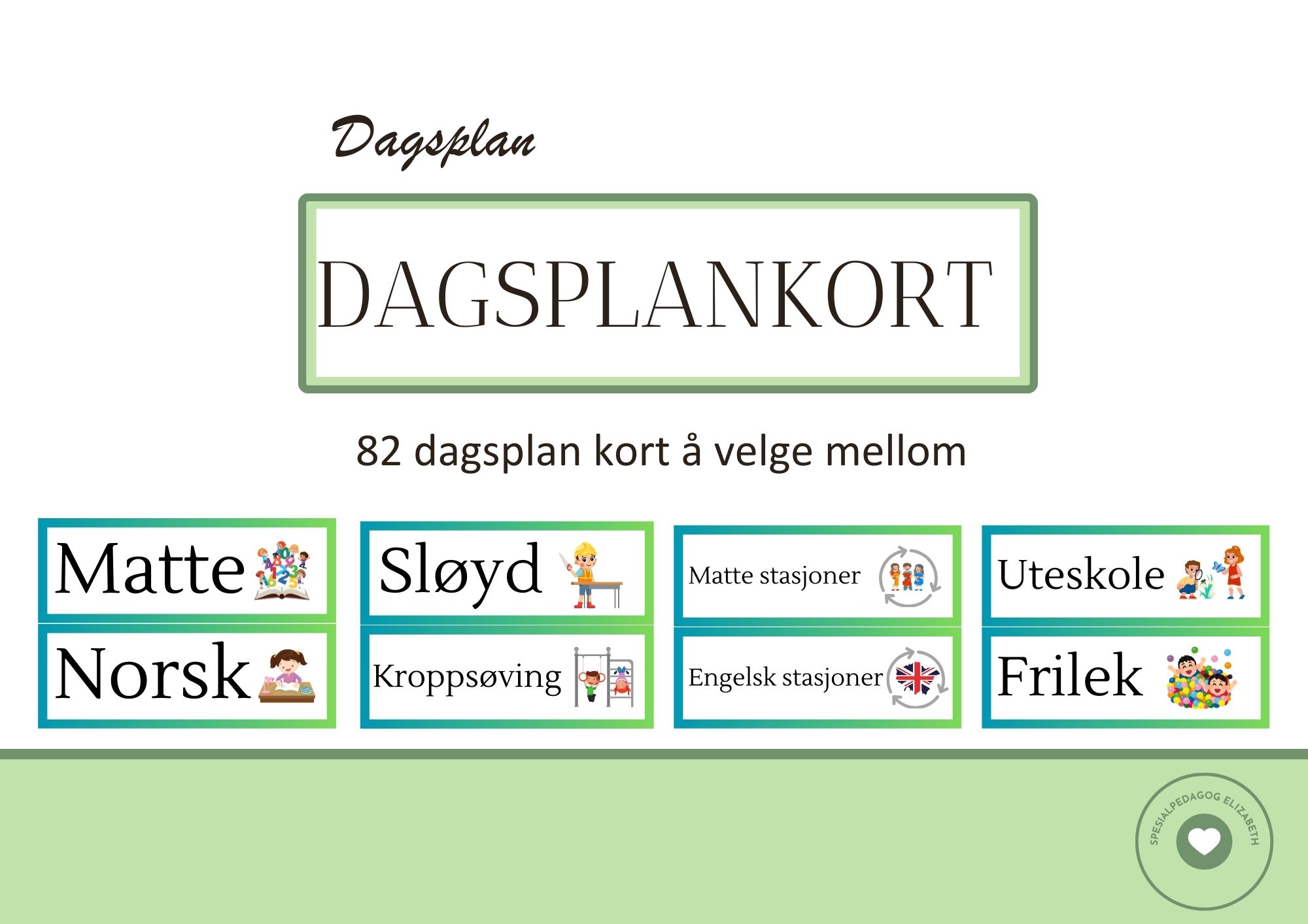 dagsplankort | Undervisningsbyen.no