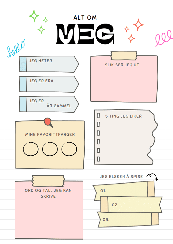 Alt om meg | Undervisningsbyen.no