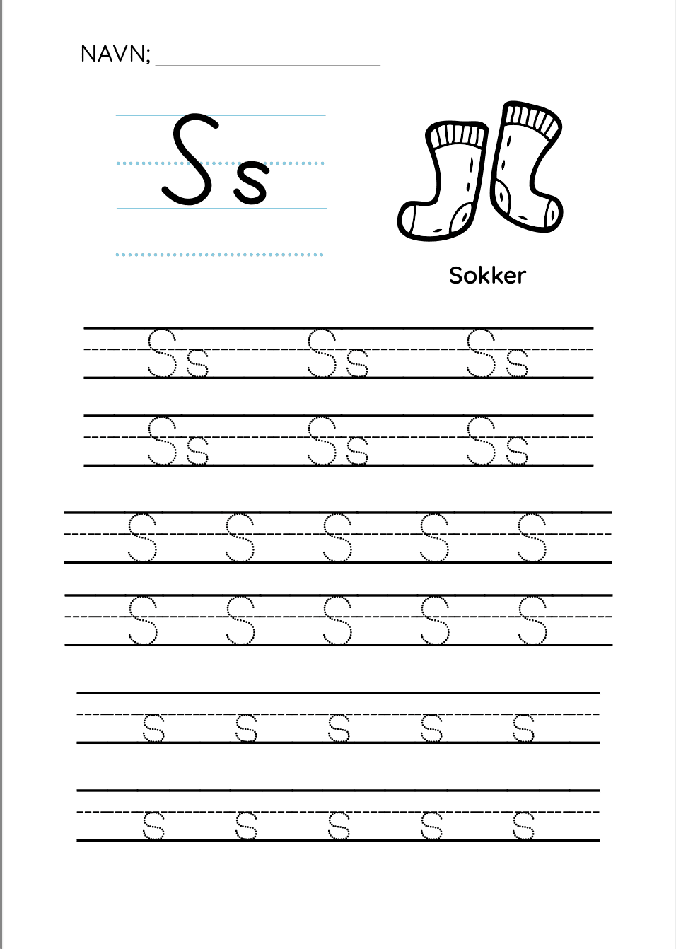 Arbeidshefte, bokstaven "S" | Undervisningsbyen.no