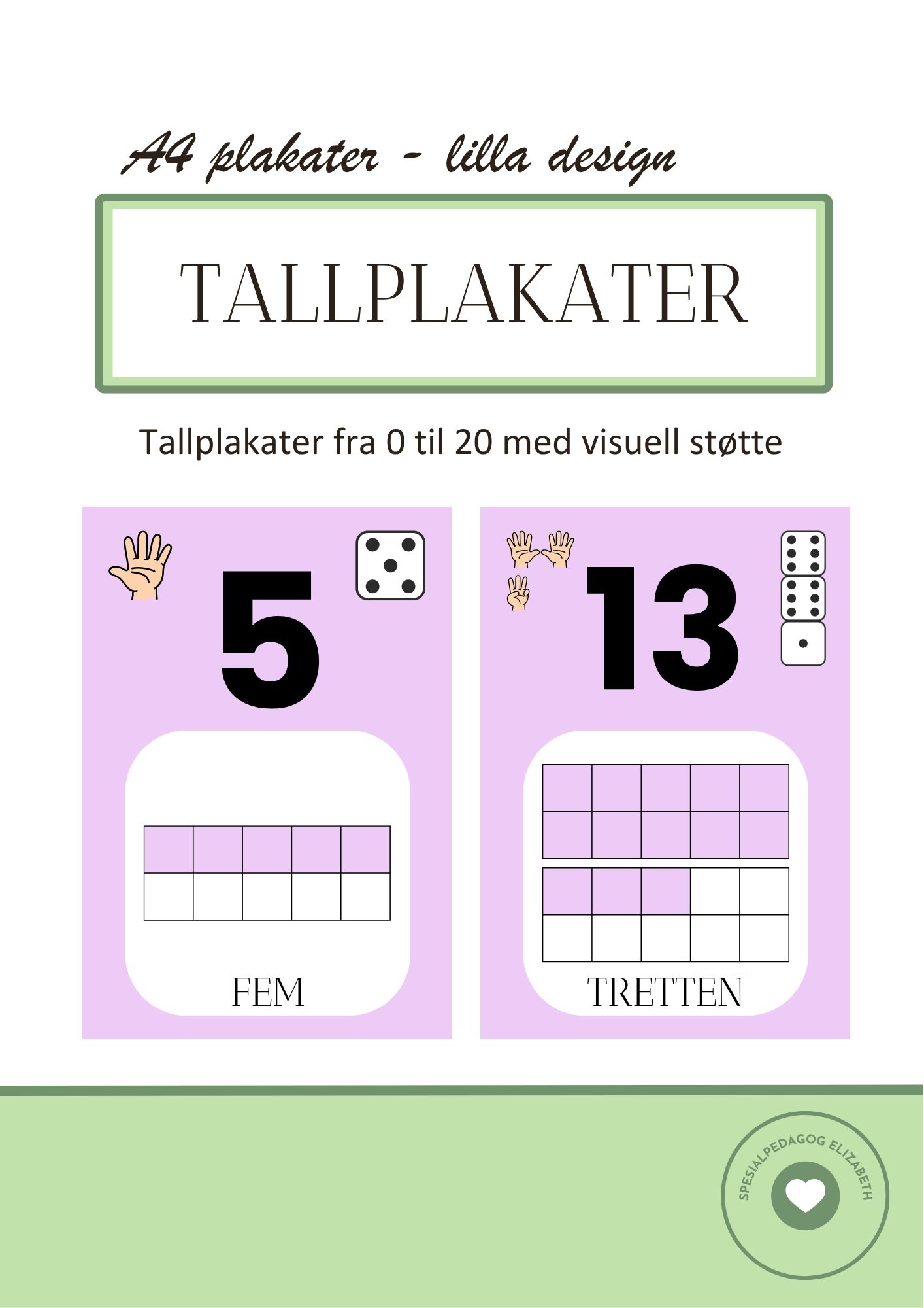 Tallene 0 til 10 - plakater, tallkort og mengdekort | Undervisningsbyen.no