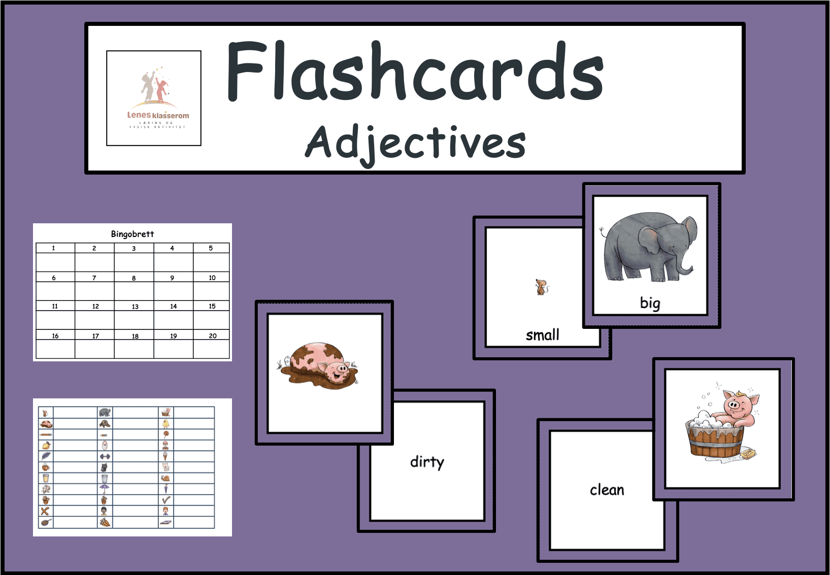Flashcards- adjectives | Undervisningsbyen.no